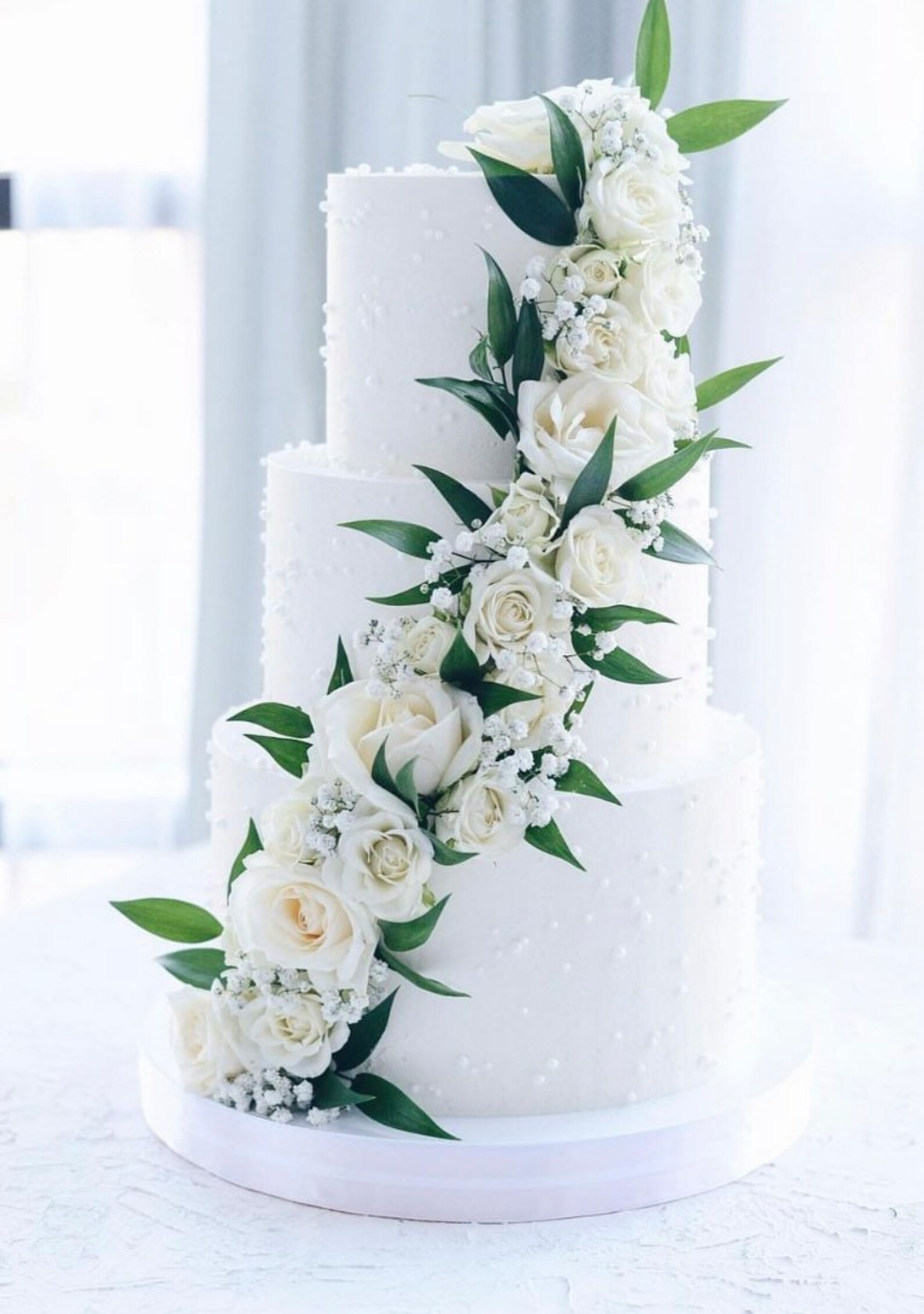 Artificial Rose Gypsophila Baby’s Breath Garland Cake Decor - Floral ...