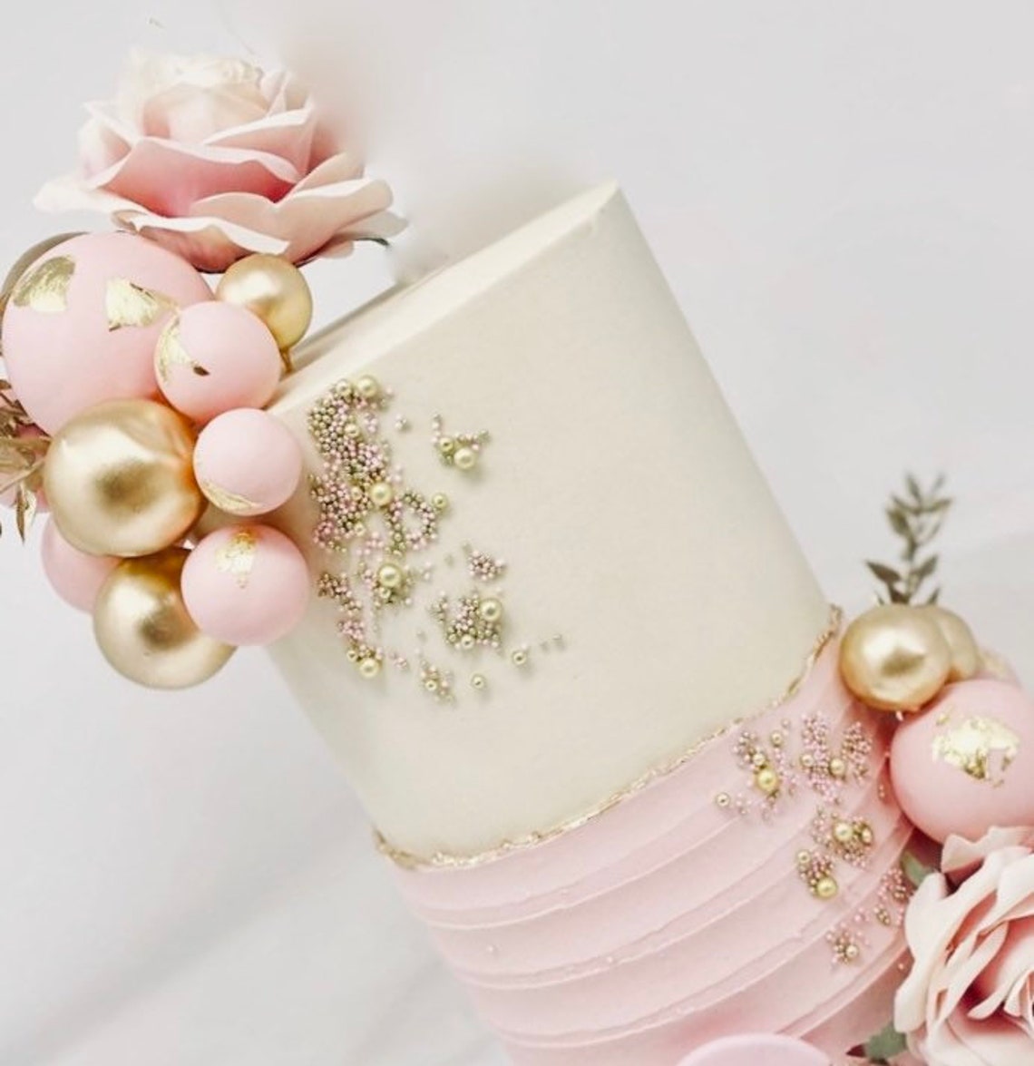 10/20 Dried Flower Pink Gold Ball Rose Topper DIY Cake Topper - Etsy UK