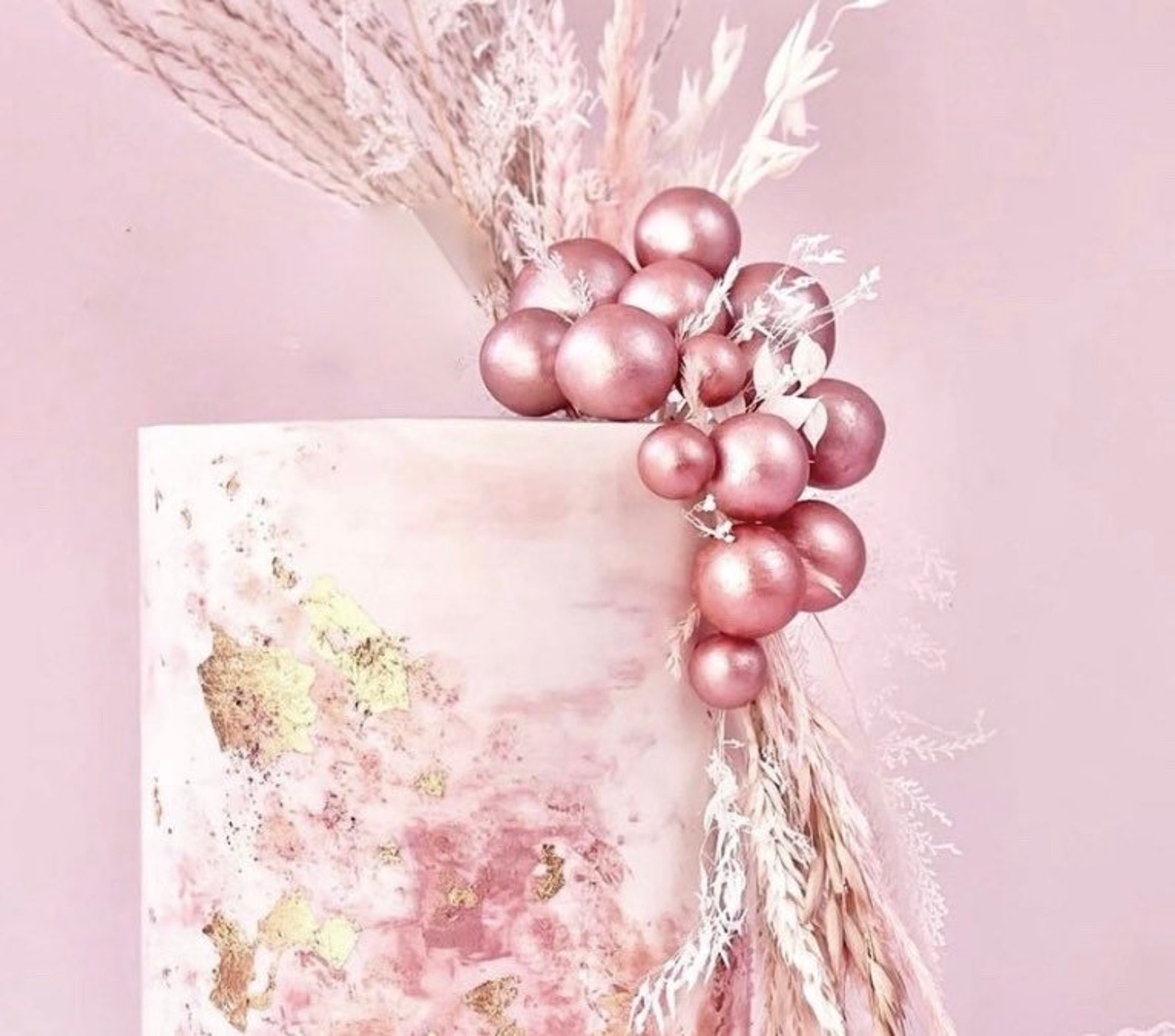 10/20 Rose Gold Ball Topper DIY Cake Topper Box Floral Cake - Etsy UK