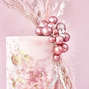 10/20 Rose Gold Ball Topper DIY Cake Topper Box Floral Cake Topper ...