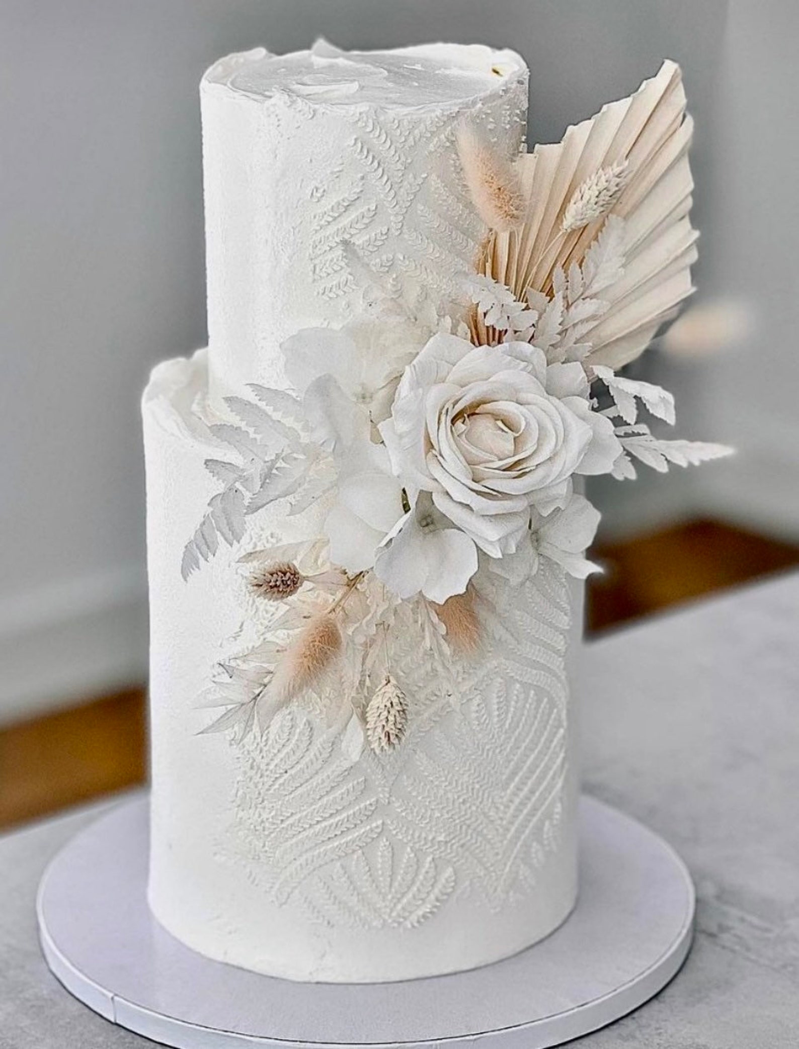 Artificial Rose Spear Palm Fern Cake Decor arrangement - Etsy
