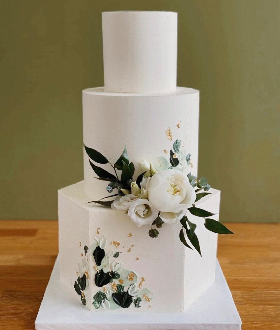 Artificial Eucalyptus White Rose Cake Topper- Flower Cake Decor - Etsy