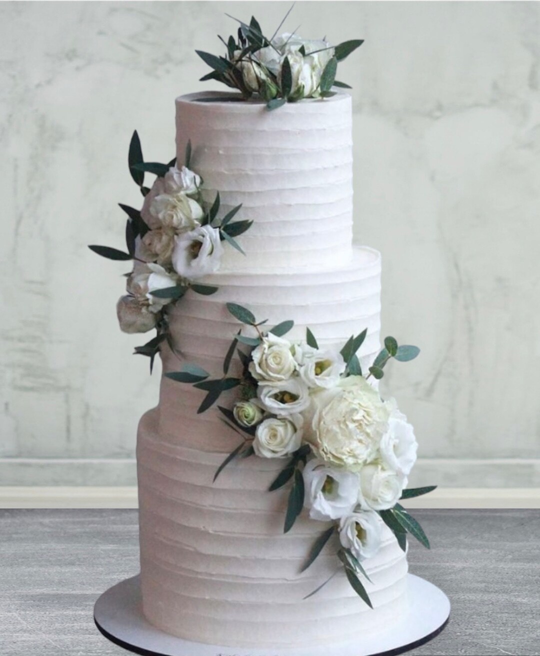 Artificial White/cream White Rose Eucalyptus Greenery Cake Decor - DIY ...