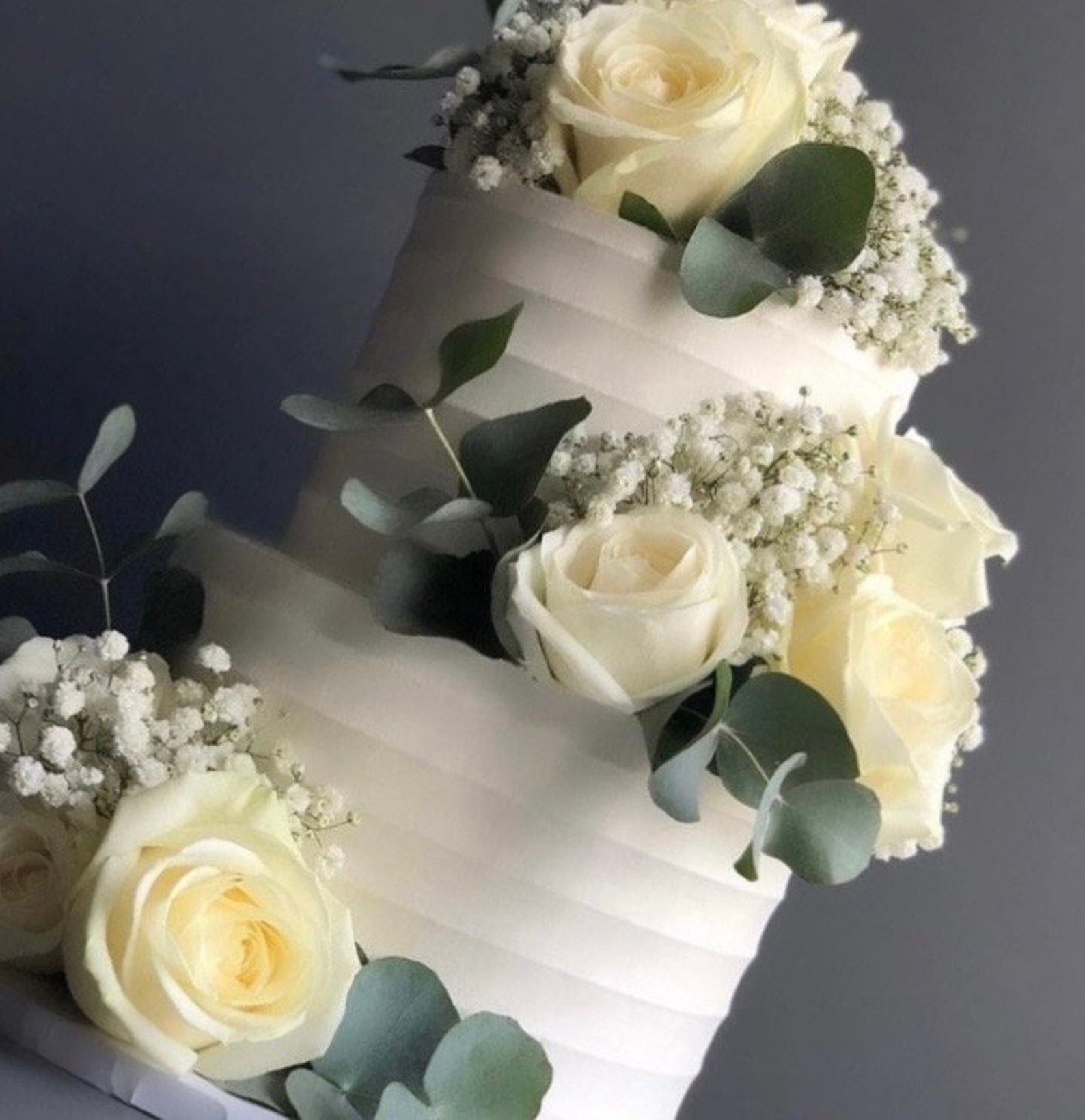Artificial Eucalyptus Rose Gypsophila Cake Decor - DIY Cake Decor ...