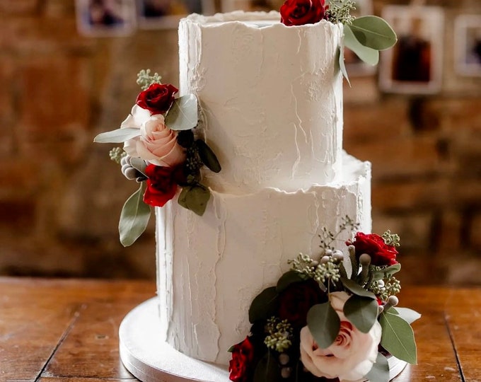 Dried Foliage Artificial Small Pink Shades Rose Cake Decor DIY Cake ...