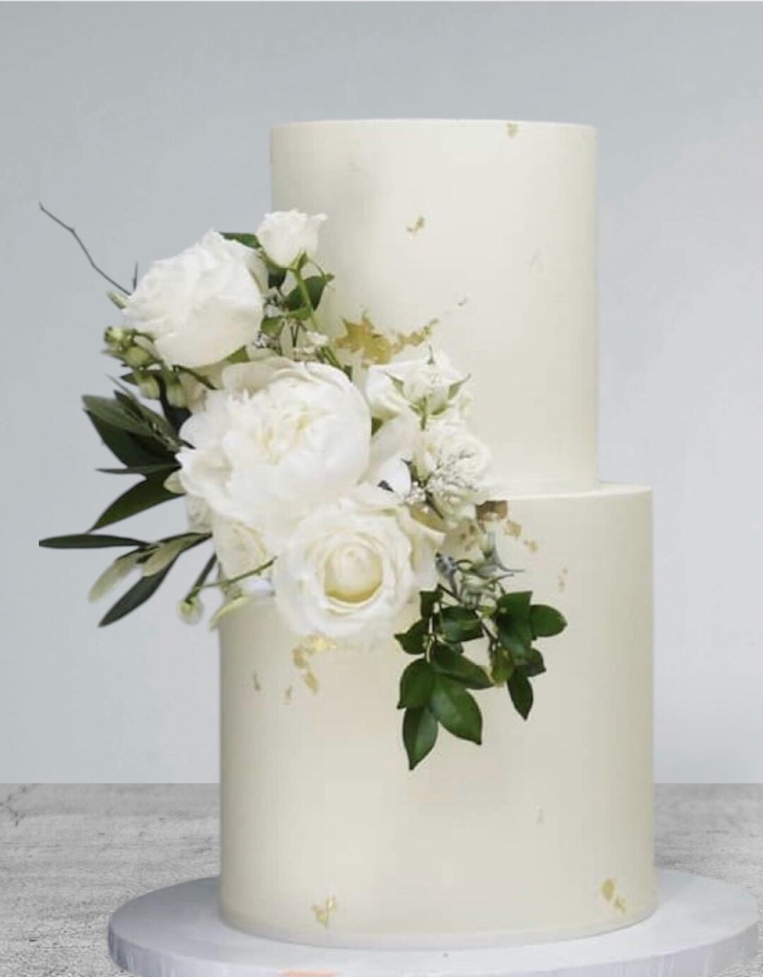 Artificial White Rose Peony Greenery Foliage Cake Decor - DIY Cake ...