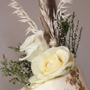 Artificial Cream White Rose Greenery Cake Decor - DIY Cake Decor ...