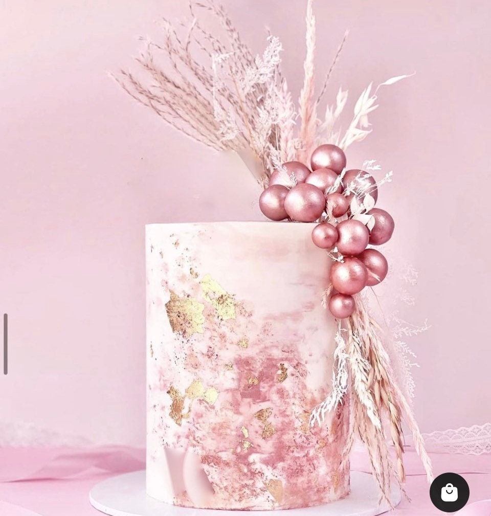 10/20 Rose Gold Ball Topper DIY Cake Topper Box Floral Cake - Etsy UK