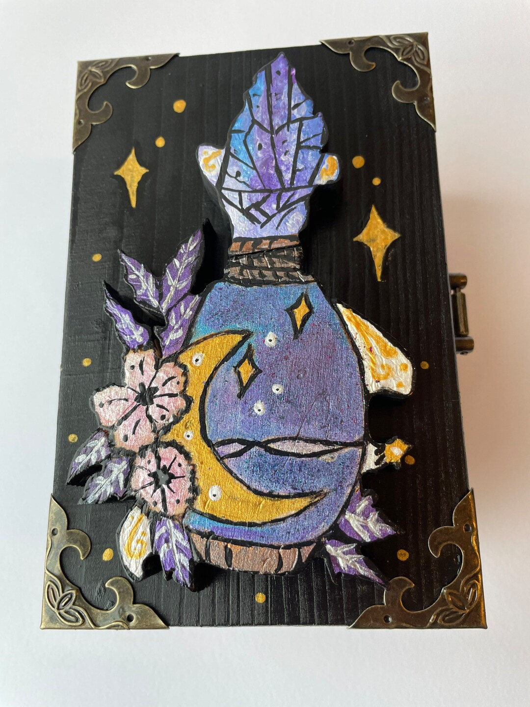 Magic Potion Crystal Bottle Hidden Key Box Card Jewellery - Etsy