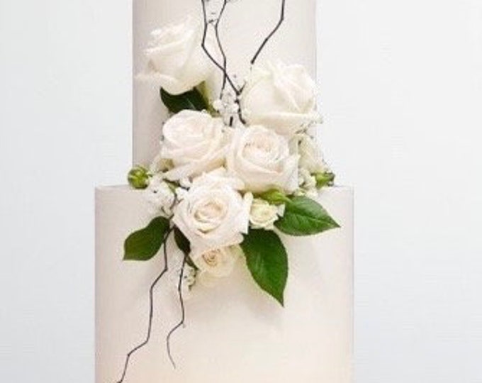 Artificial Pink Mauve Dusty Pink Rose Gold Spear Palm Garland Cake ...