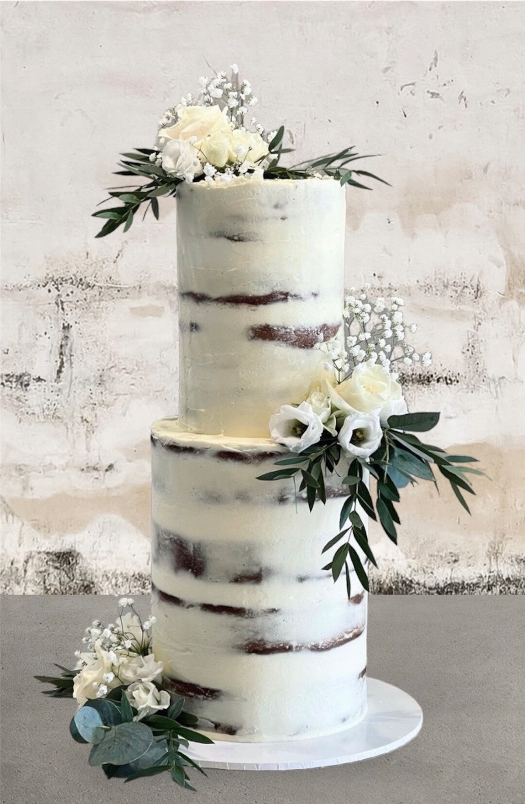 Artificial White Rose Dried Gypsophila Preserved Eucalyptus Arrangement ...