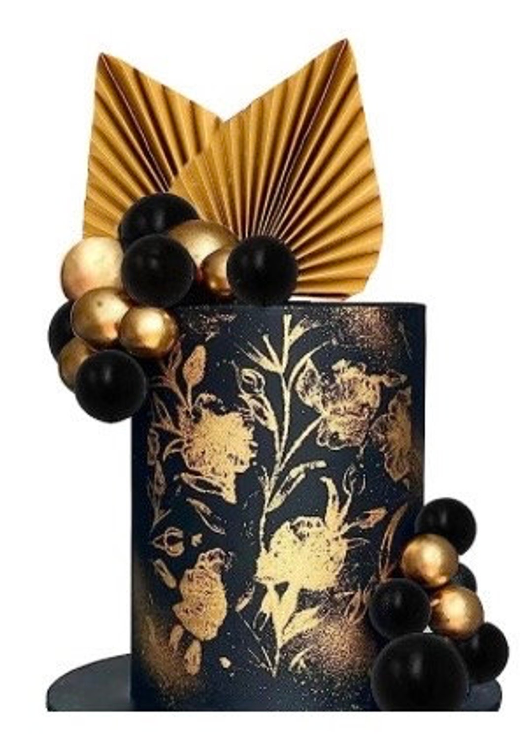 10/20 Dried Flower Black Gold Ball Topper DIY Cake Topper Birthday Cake ...