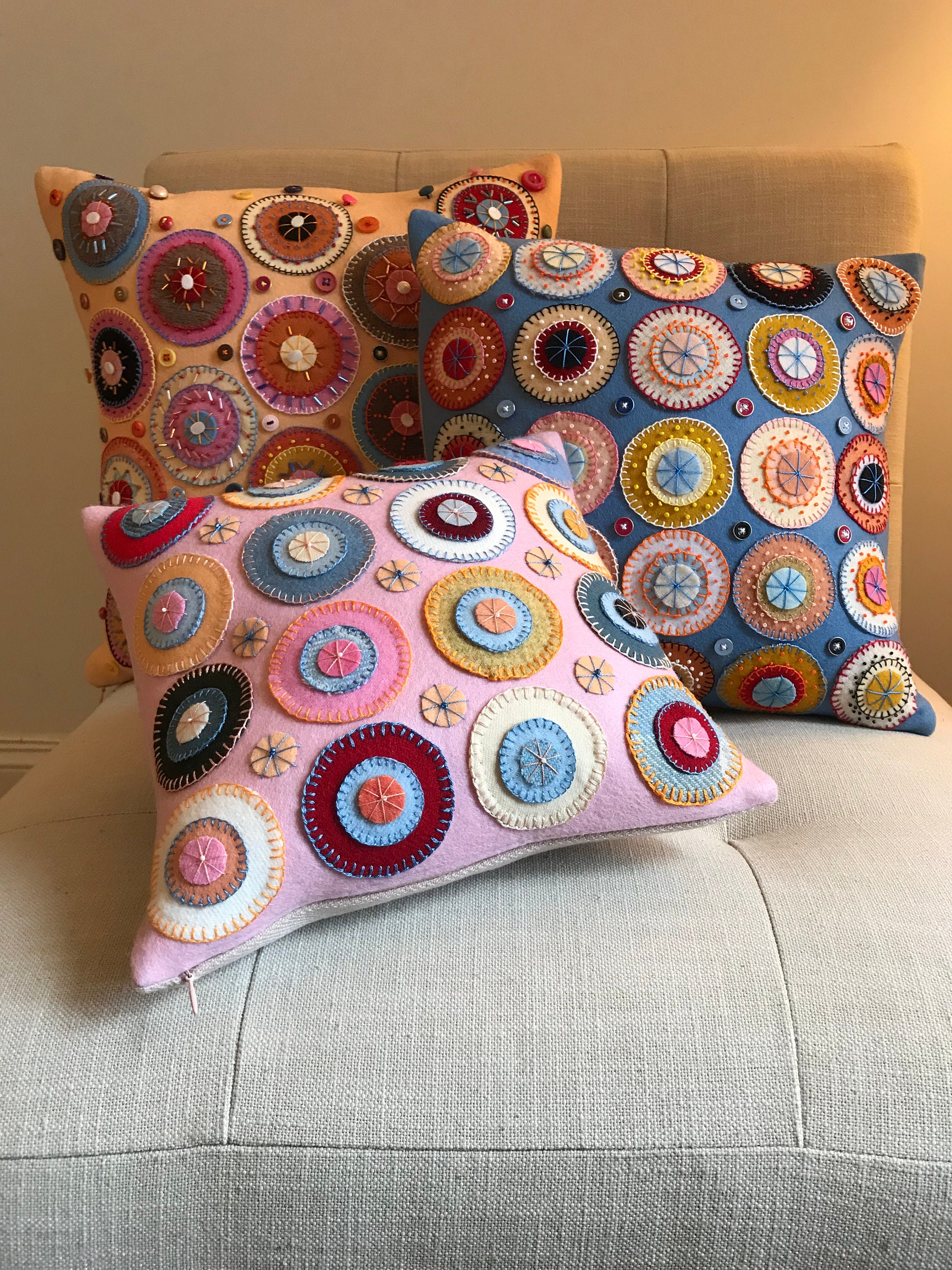 Penny Rug Pillow Jane Pollak Pillow for the Future Peach - Etsy