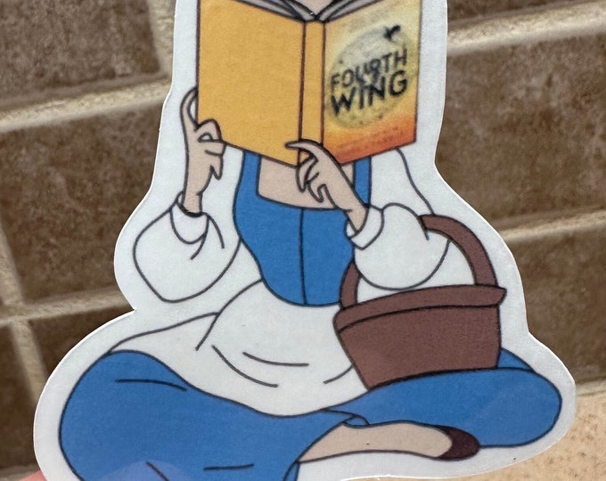 Fourth Wing Belle Reading Sticker - Etsy