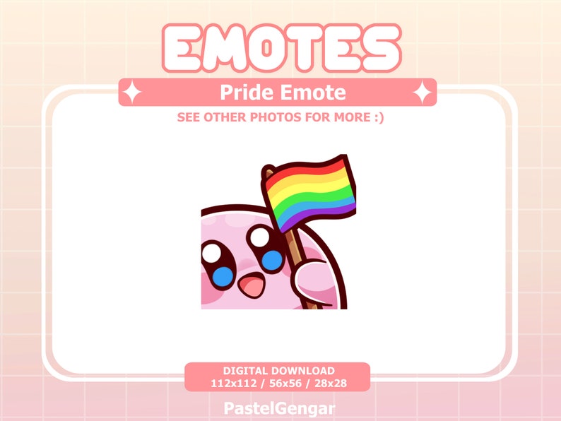 Cute Pride Flag Emotes: Twitch Streamers, Discord, Youtube, Kick ...
