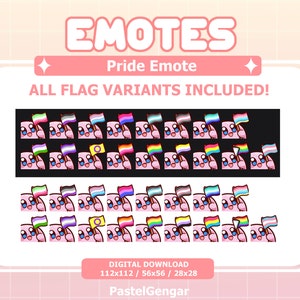 Cute Pride Flag Emotes: Twitch Streamers, Discord, Youtube, Kick ...
