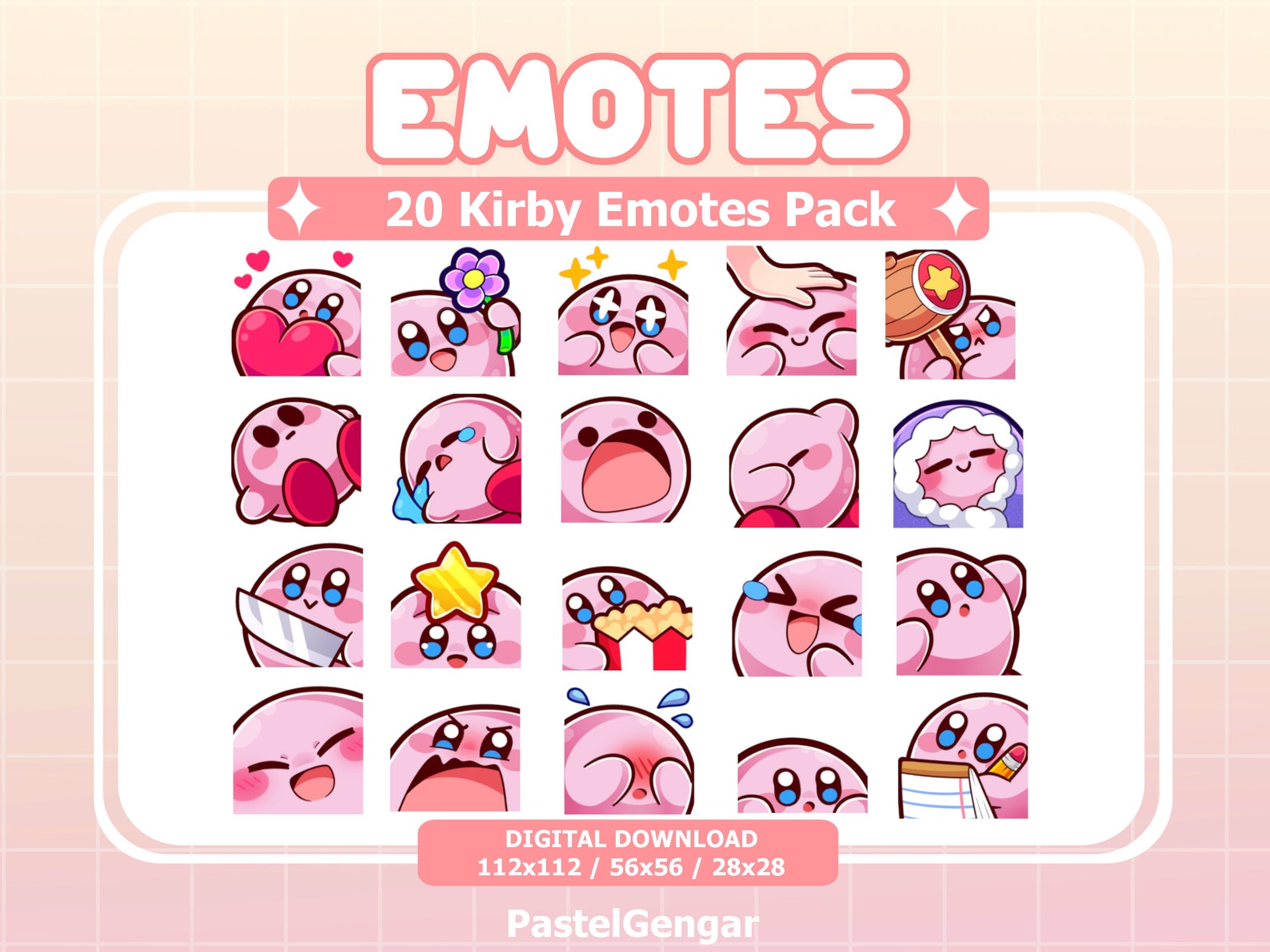 20 Emote Bundle for Twitch Streamers Discord Youtube Cute - Etsy Canada