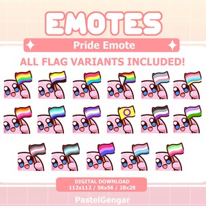 Cute Pride Flag Emotes: Twitch Streamers, Discord, Youtube, Kick ...