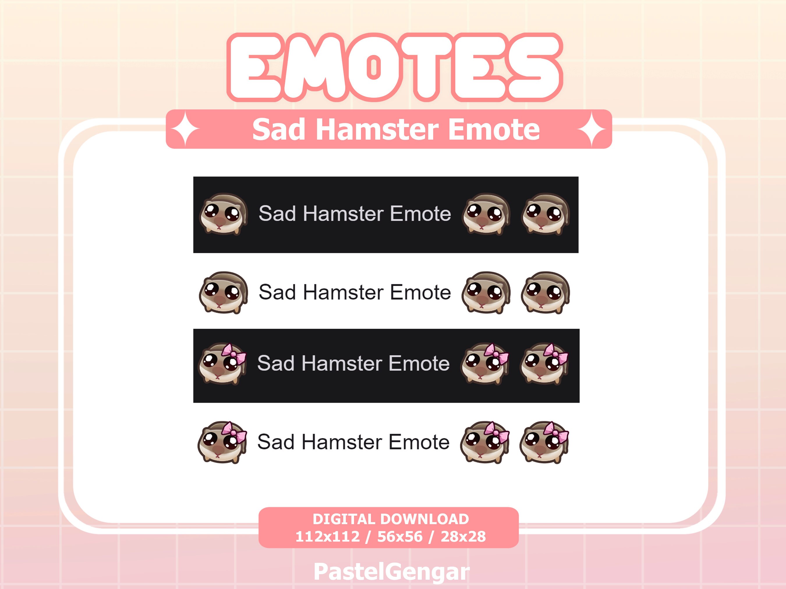 Sad Hamster Meme Emote: Twitch Streamers, Discord, Youtube, Kick ...
