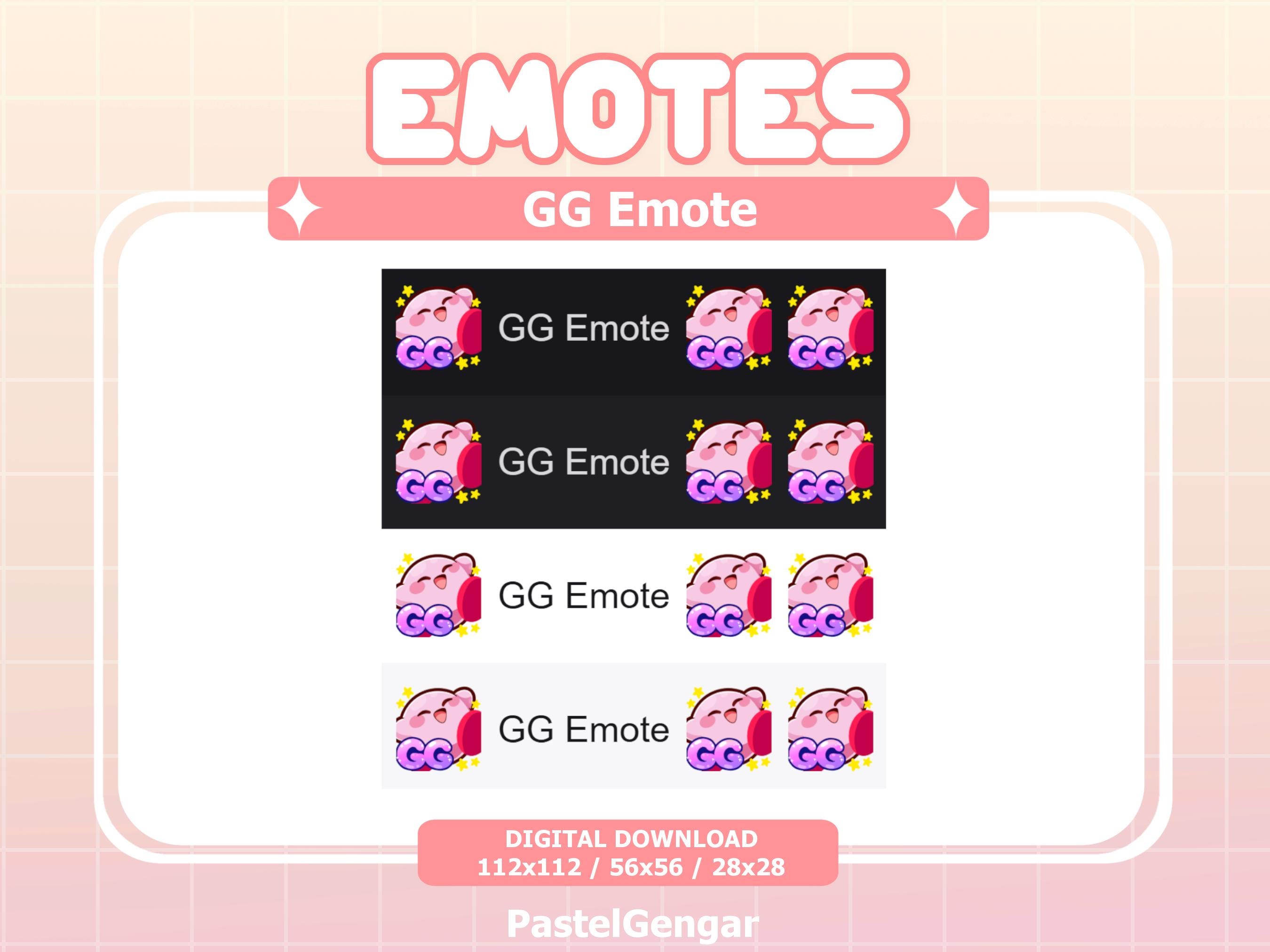 Cute GG Emote [good Game]: Twitch Streamers, Discord, Youtube, Kick ...