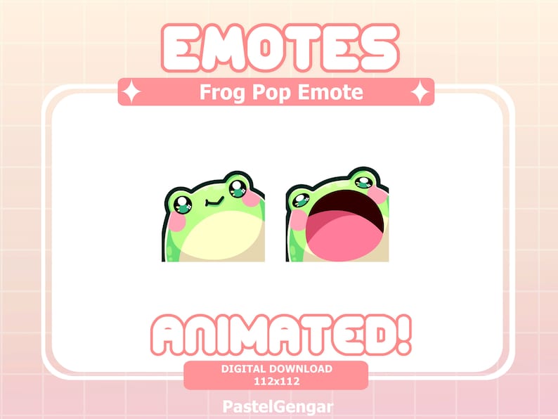 Animated Frog Pop Emote: Twitch Streamers, Discord, Youtube, Kick ...