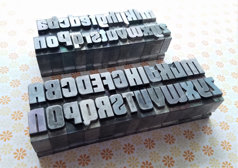 Antique Lead Type Letterpress Vintage Bold 1/2 Font - Etsy