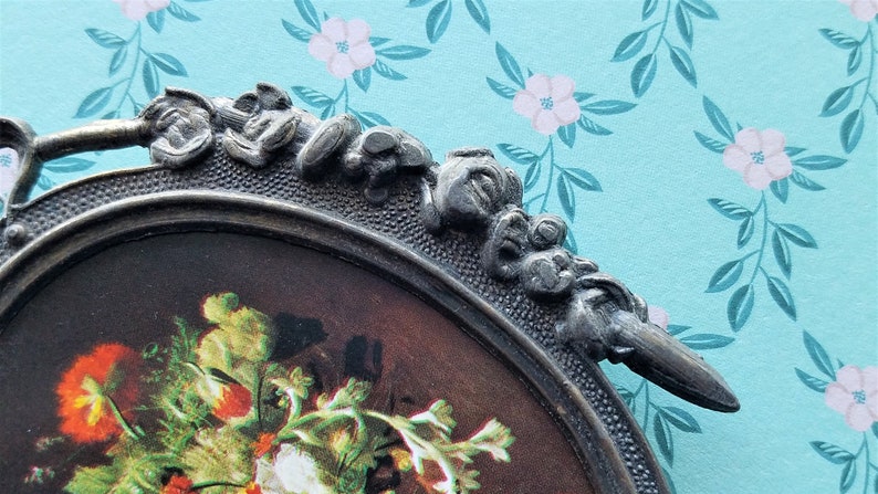 Vintage Italian Metal Floral Swag Frame Lovely Bronze Patina | Etsy