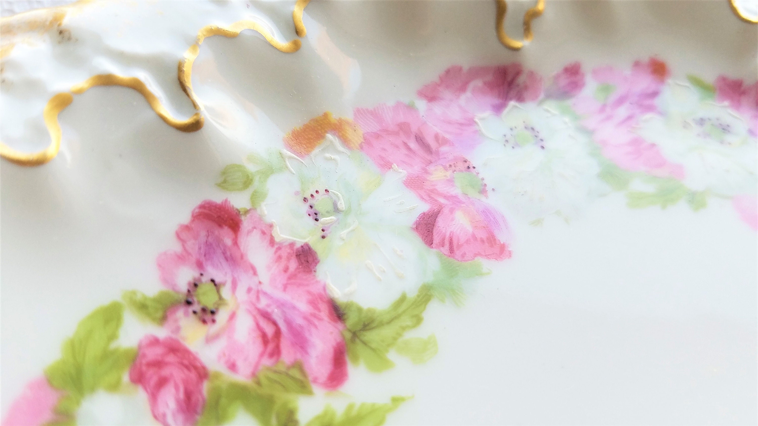 Beautiful Antique Handpainted Limoges Plate c.1891-1914 Pink | Etsy