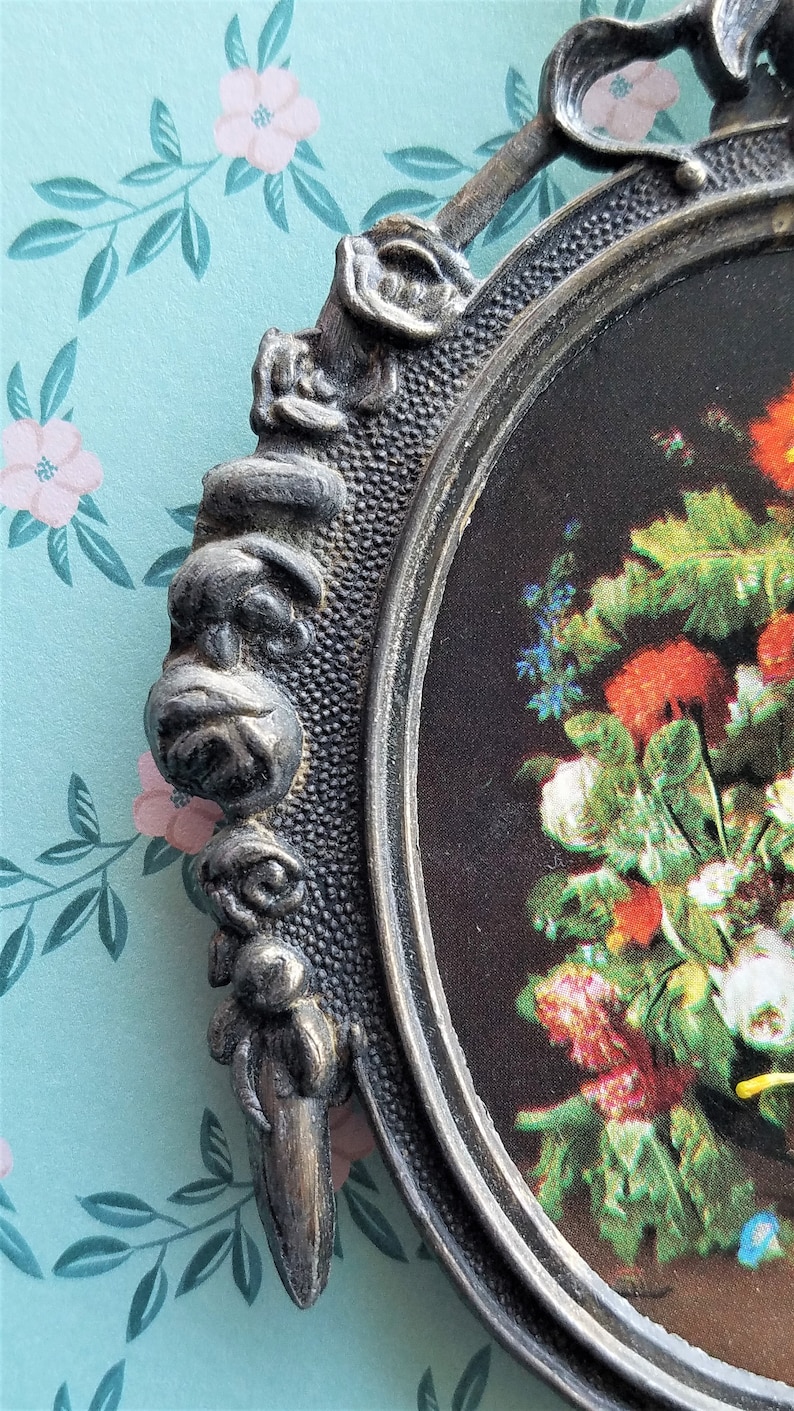 Vintage Italian Metal Floral Swag Frame Lovely Bronze Patina | Etsy