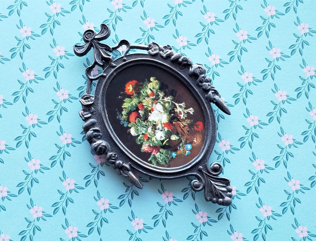 Vintage Italian Metal Floral Swag Frame Lovely Bronze Patina - Etsy