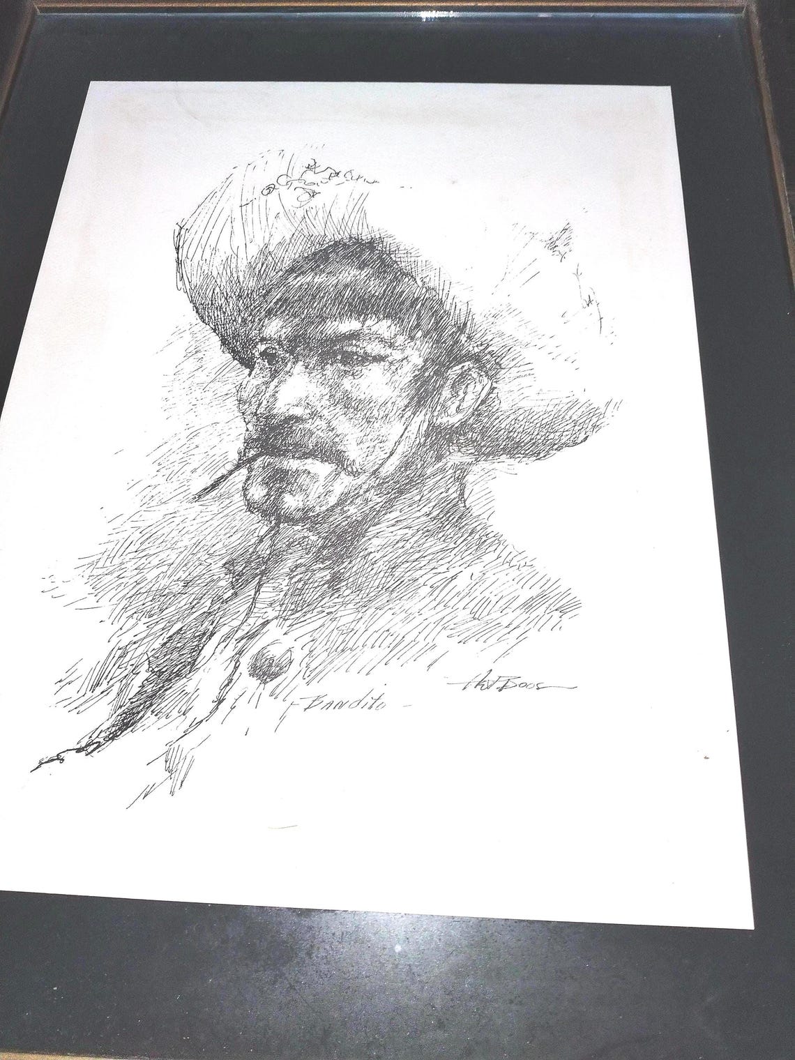 Pen Line Drawing Titled "bandito" Sketch by Arthur Bsos, Art Picture ...