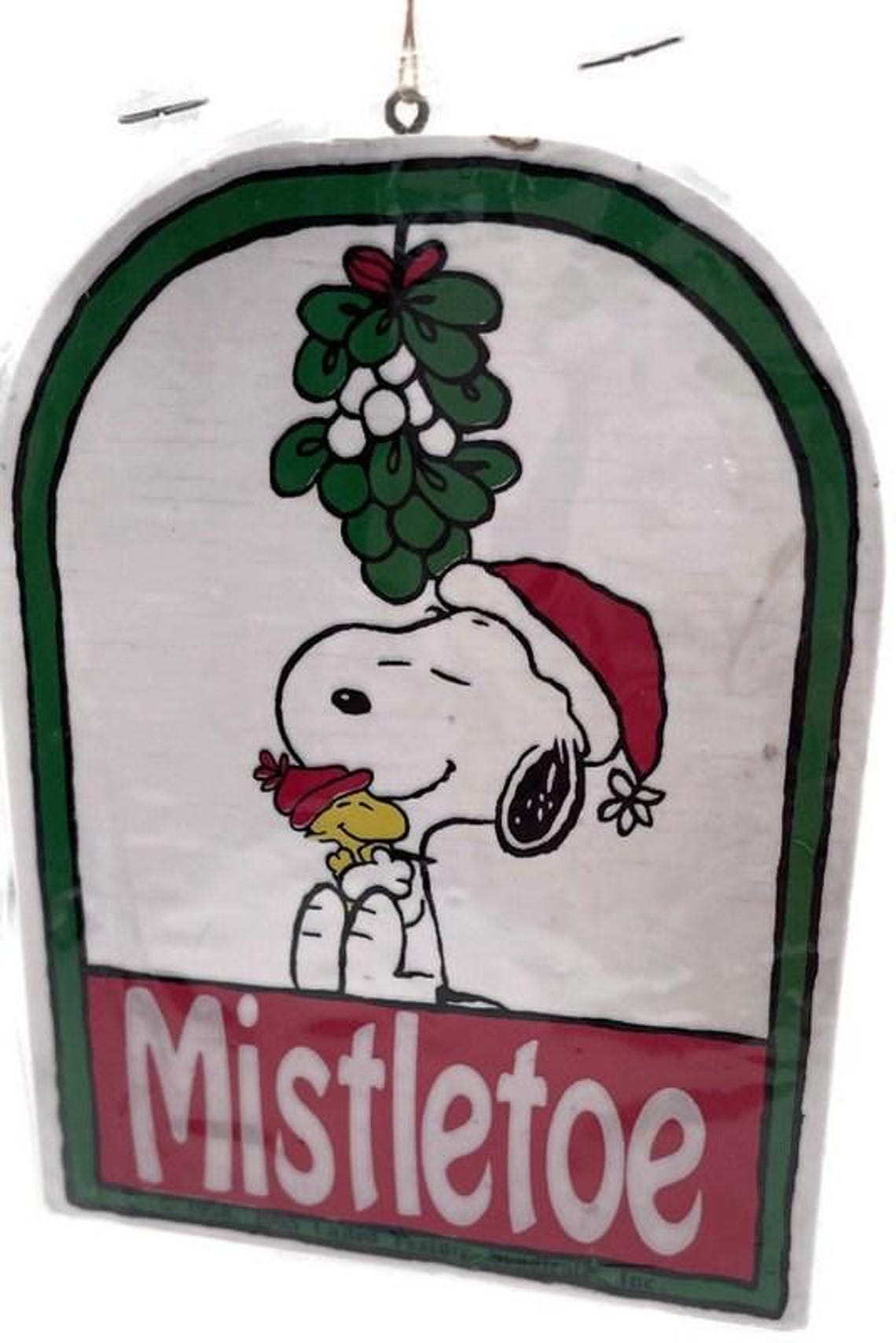 Snoopy and Woodstock Vintage Christmas Ornament Under the Mistletoe - Etsy