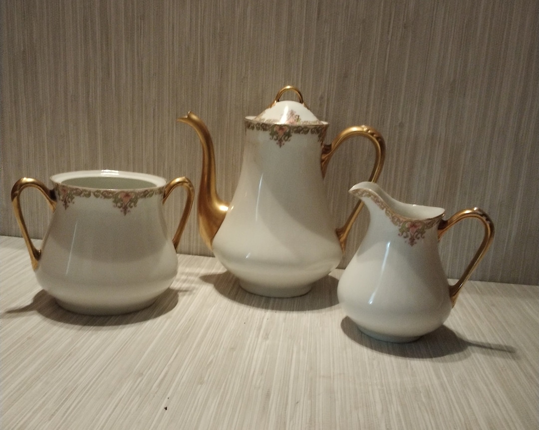 Limonge Tea Set Porcelain From France Antique - Etsy