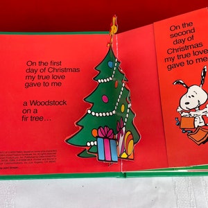 Snoopy and the Twelve Days of Christmas Pop up Book, Vintage Snoopy ...