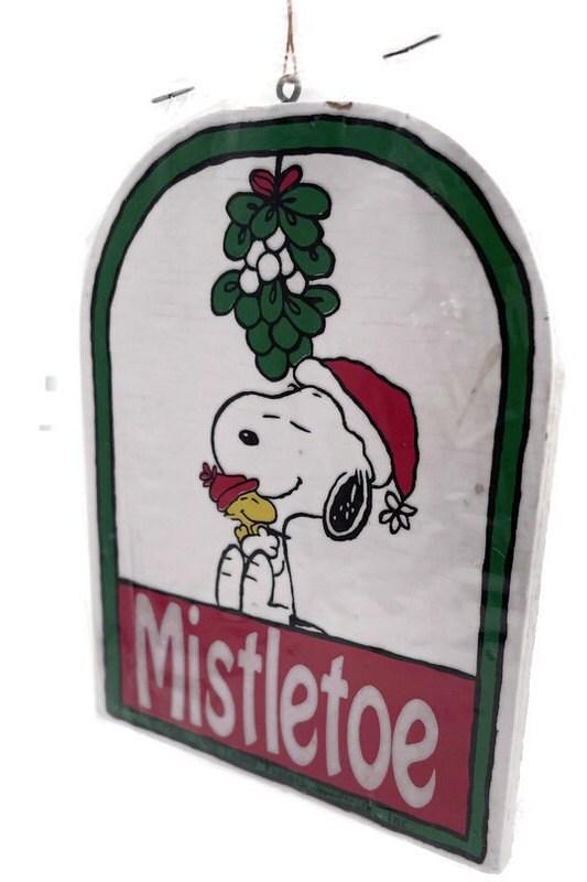 Snoopy and Woodstock Vintage Christmas Ornament Under the Mistletoe - Etsy
