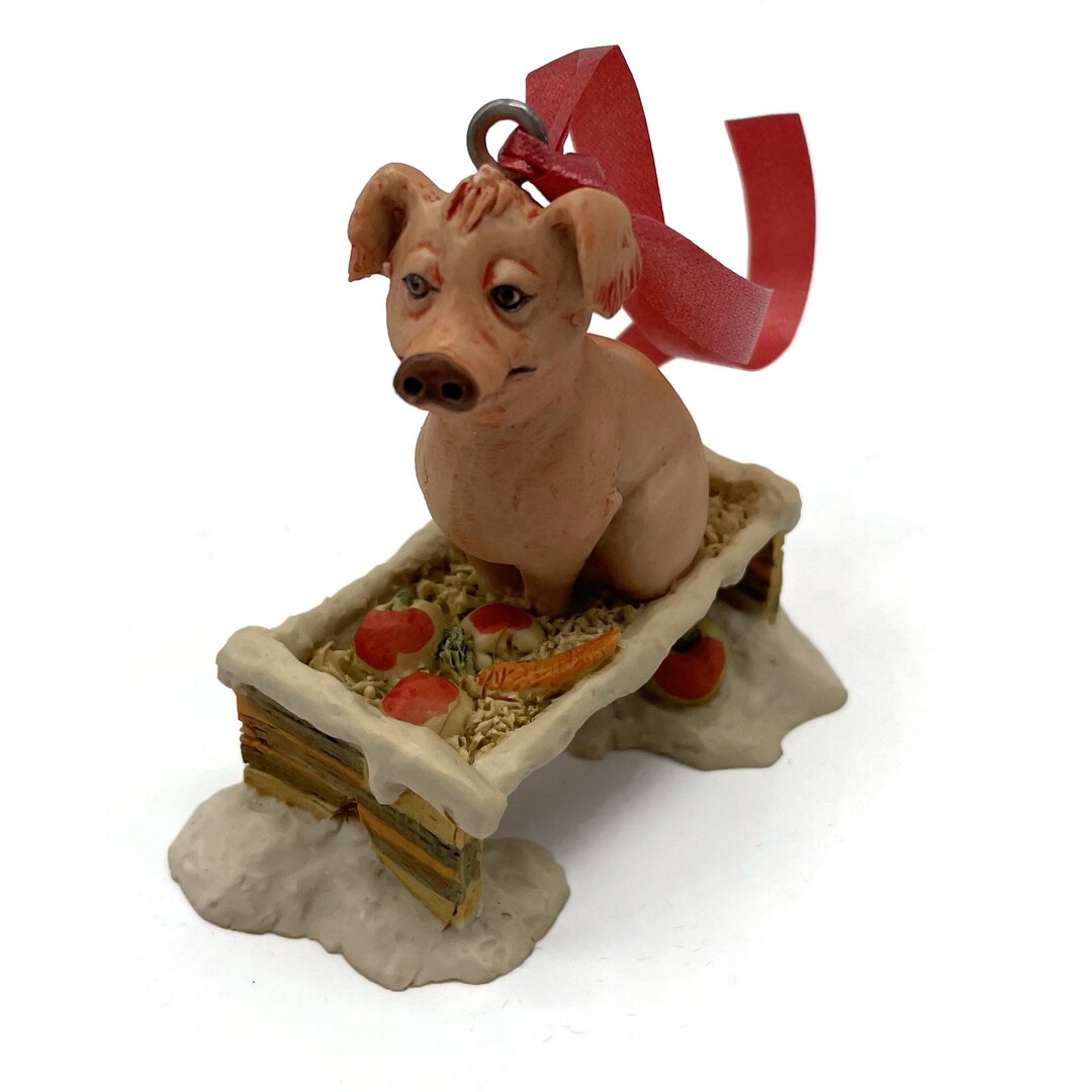 Lowell Davis, Wilbur the Pig, in Trough, 1985 Annual Christmas Ornament ...