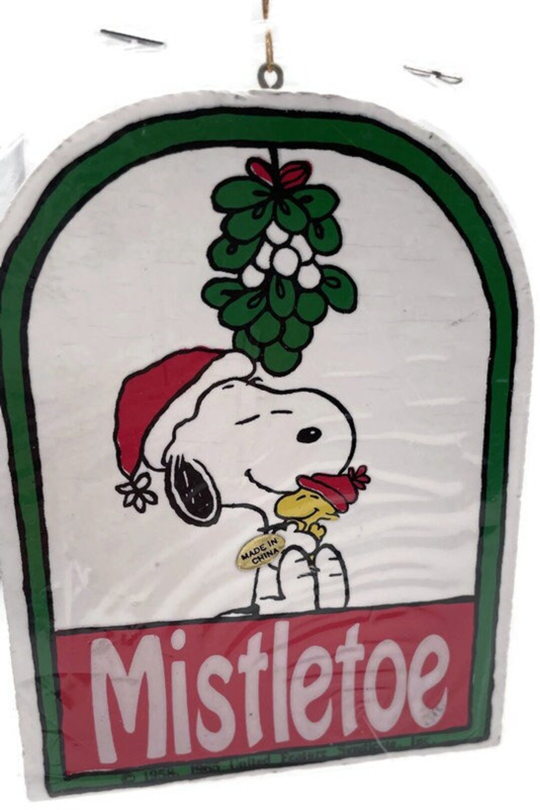 Snoopy and Woodstock Vintage Christmas Ornament Under the Mistletoe - Etsy