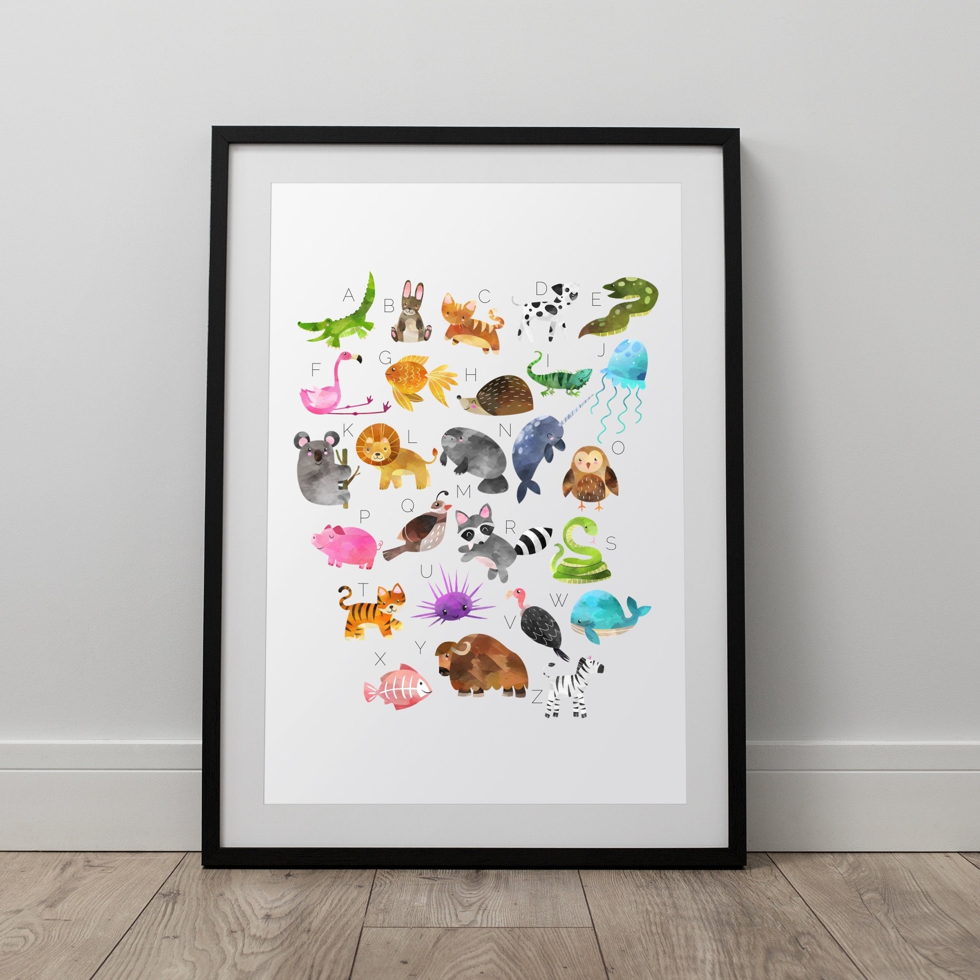 3 in 1 Animal Alphabet Posters, Watercolor Alphabet Poster, Animal ...