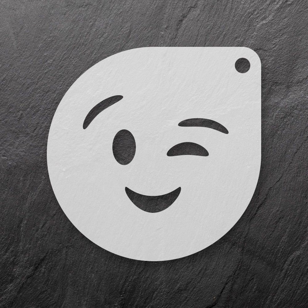 Winking Smiley Stencil /084- Cookie, Gingerbread, Biscuit, Art - Etsy