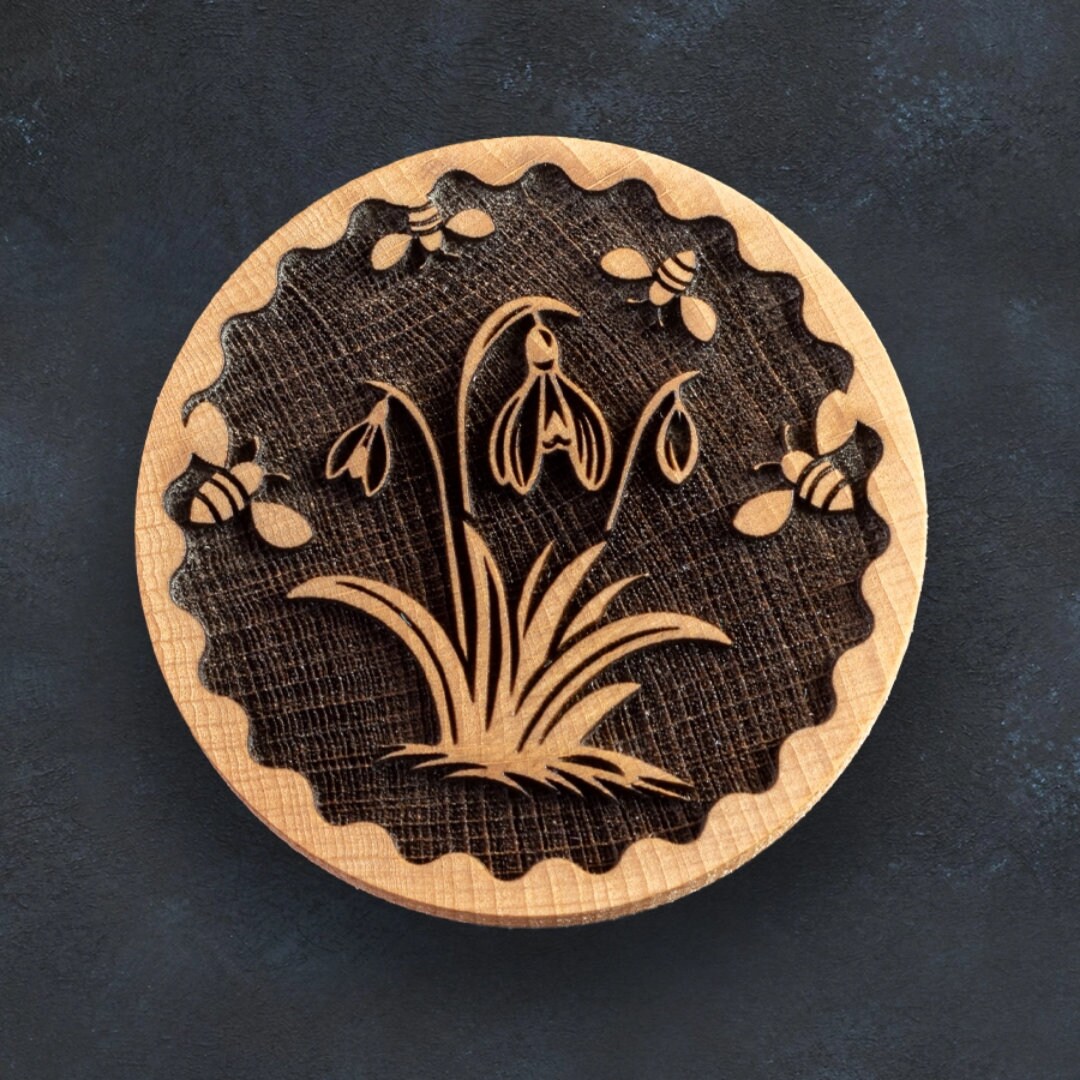 Snowdrop Spring - Cookie Stamp, Embossed Wood, Gift, Easter - Etsy