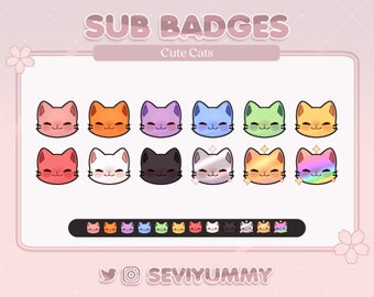 Kitty Twitch Sub Badges / Bit Badges / Streamer / Youtube / Cheer ...