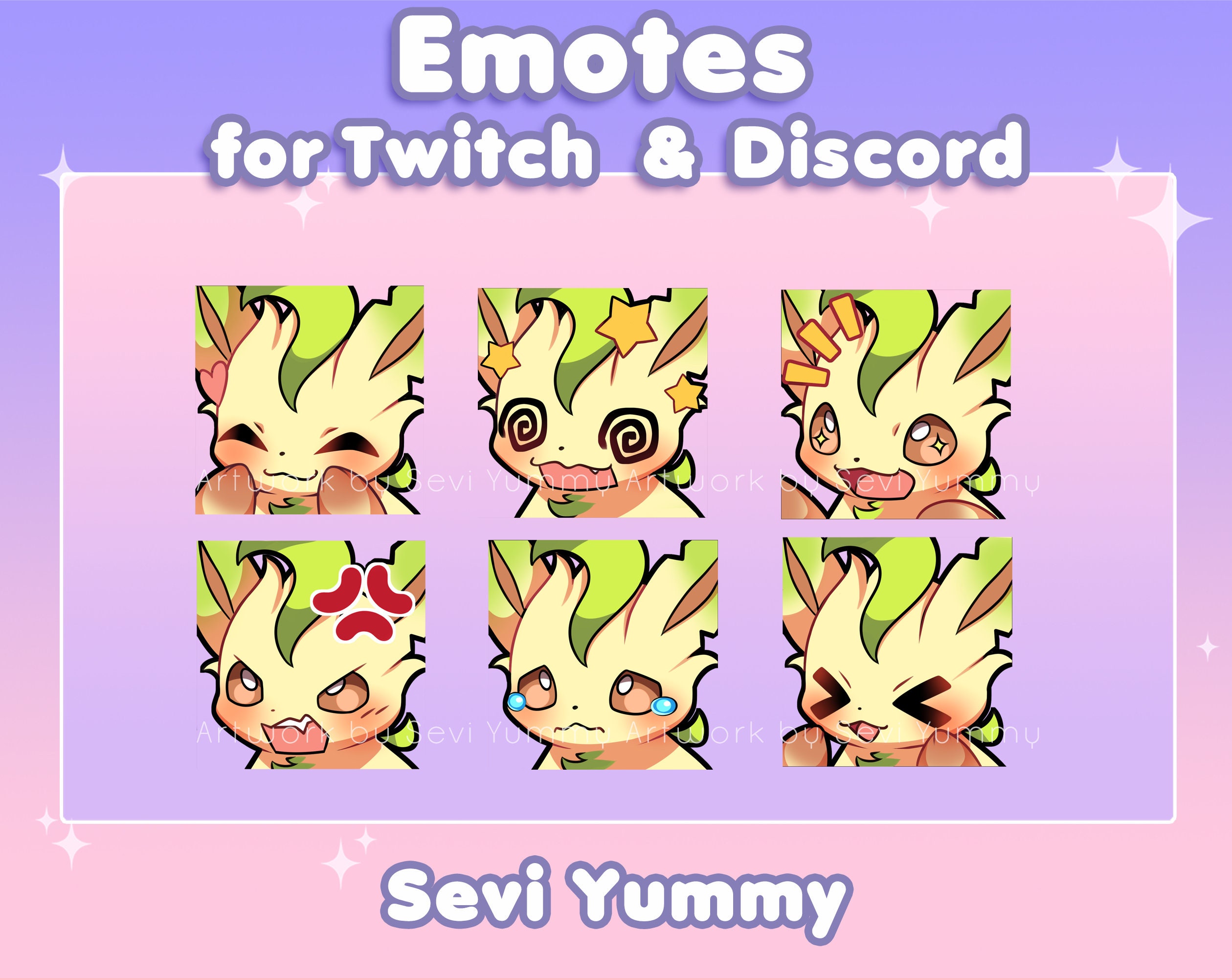 Shiny Leafeon Emotes Pokemon Twitch/Discord | Etsy