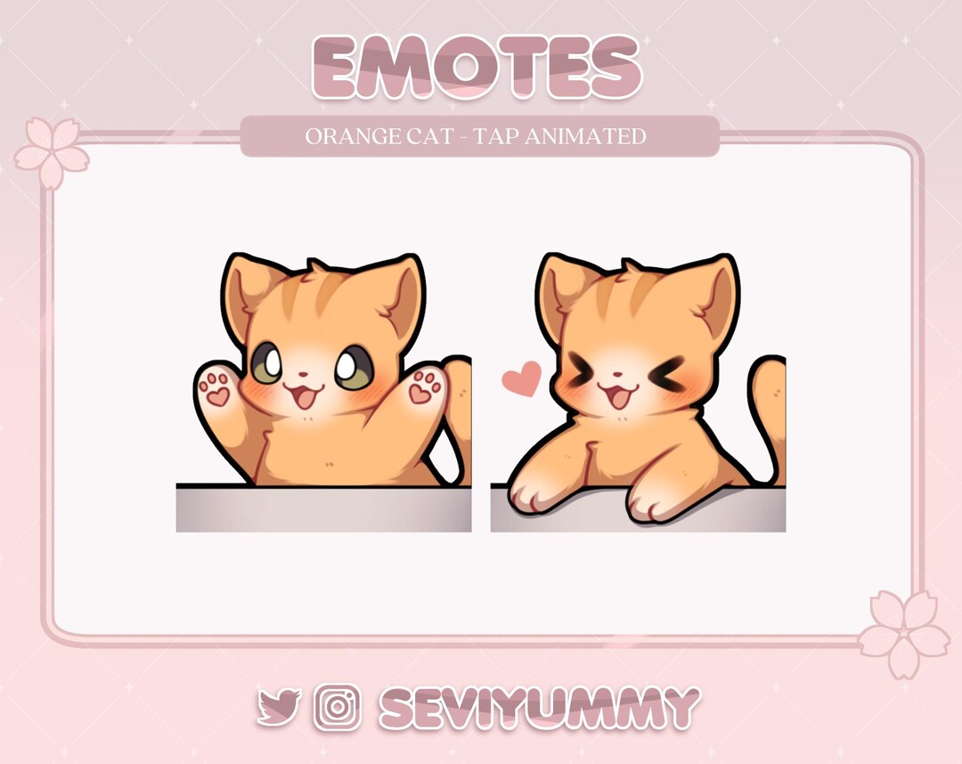 ANIMATED Tap Orange Cat Emote (twitch/discord) - Kawaii - Kitty - Neko ...