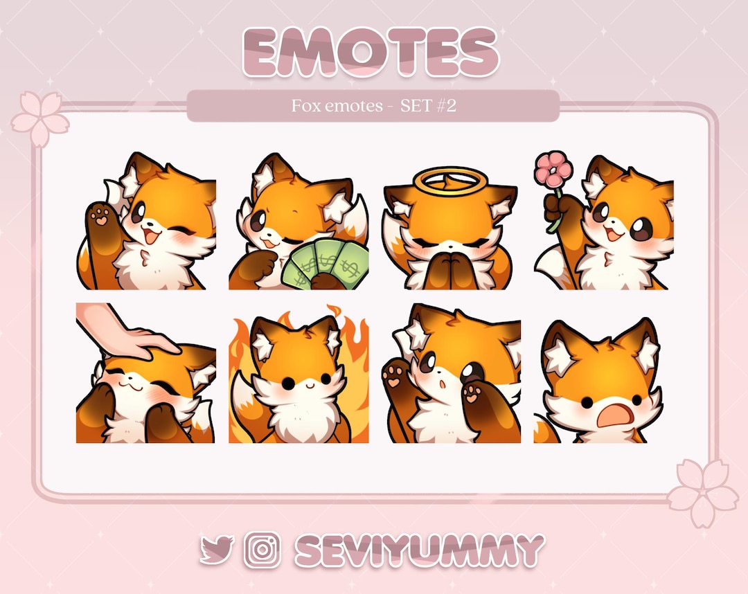 Set #2 Fox Emotes (twitch/discord) - Kawaii - Animal - Etsy