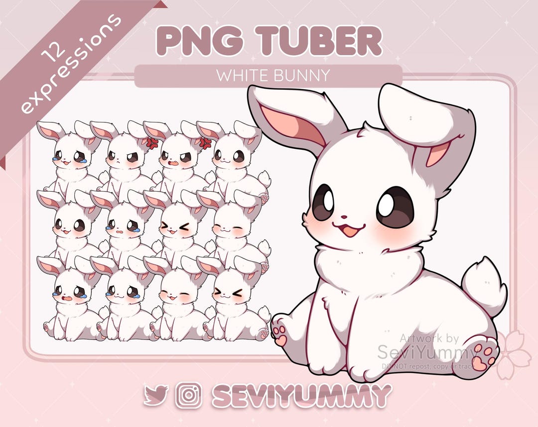 Bunny Pngtuber Pack | Cute Pngtuber Model for Twitch Youtube Streaming ...