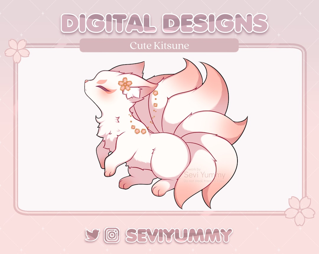 Cute Kitsune Digital Asset - Instant Download - for Personal and ...