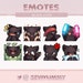 Cute Black Dog Emotes twitch/discord Kawaii Dog Wolf - Etsy