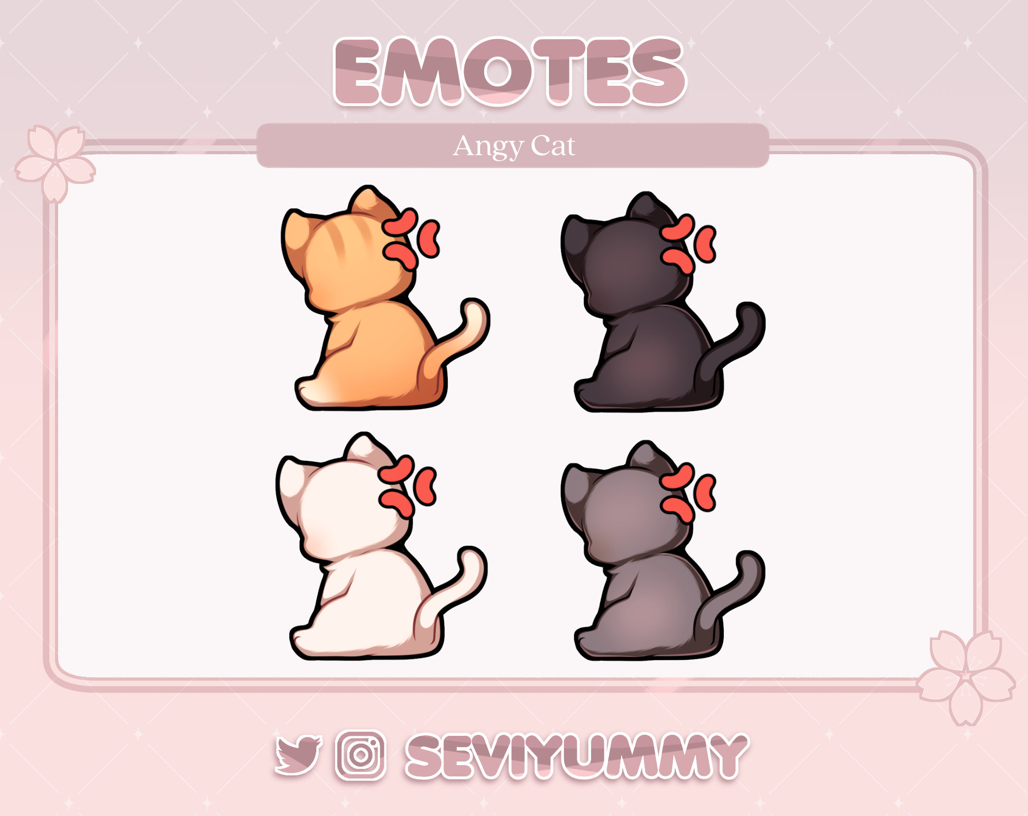 Angy Cat Emote (twitch/discord) - Kawaii - Kitty - Neko - Cute - Etsy
