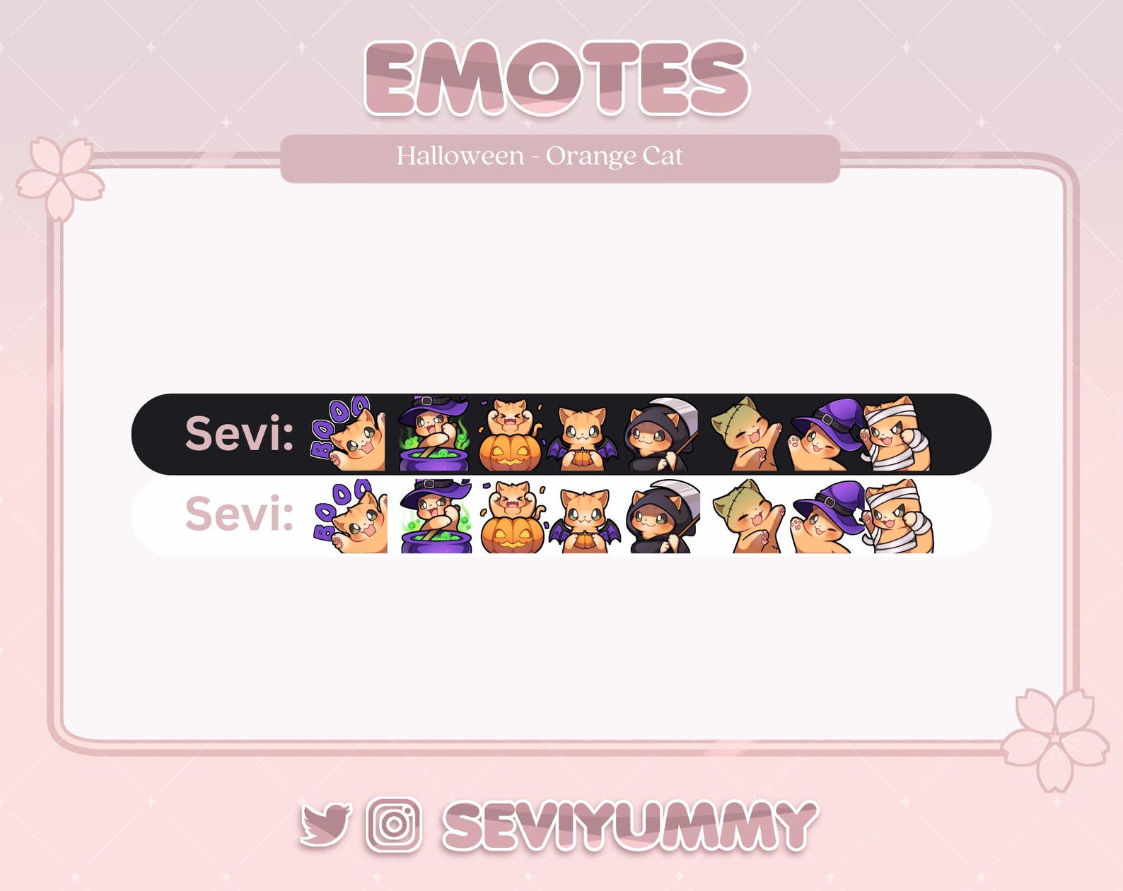 HALLOWEEN Orange Cat Emotes (twitch/discord) - Kawaii - Kitty - Neko ...