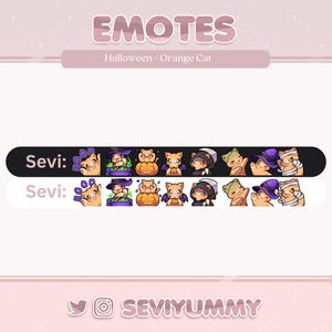 HALLOWEEN Orange Cat Emotes (twitch/discord) - Kawaii - Kitty - Neko ...